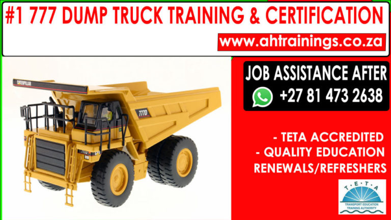 #1 [CERTIFICATE: 777 DUMP TRUCK Course] COLLEGE Training